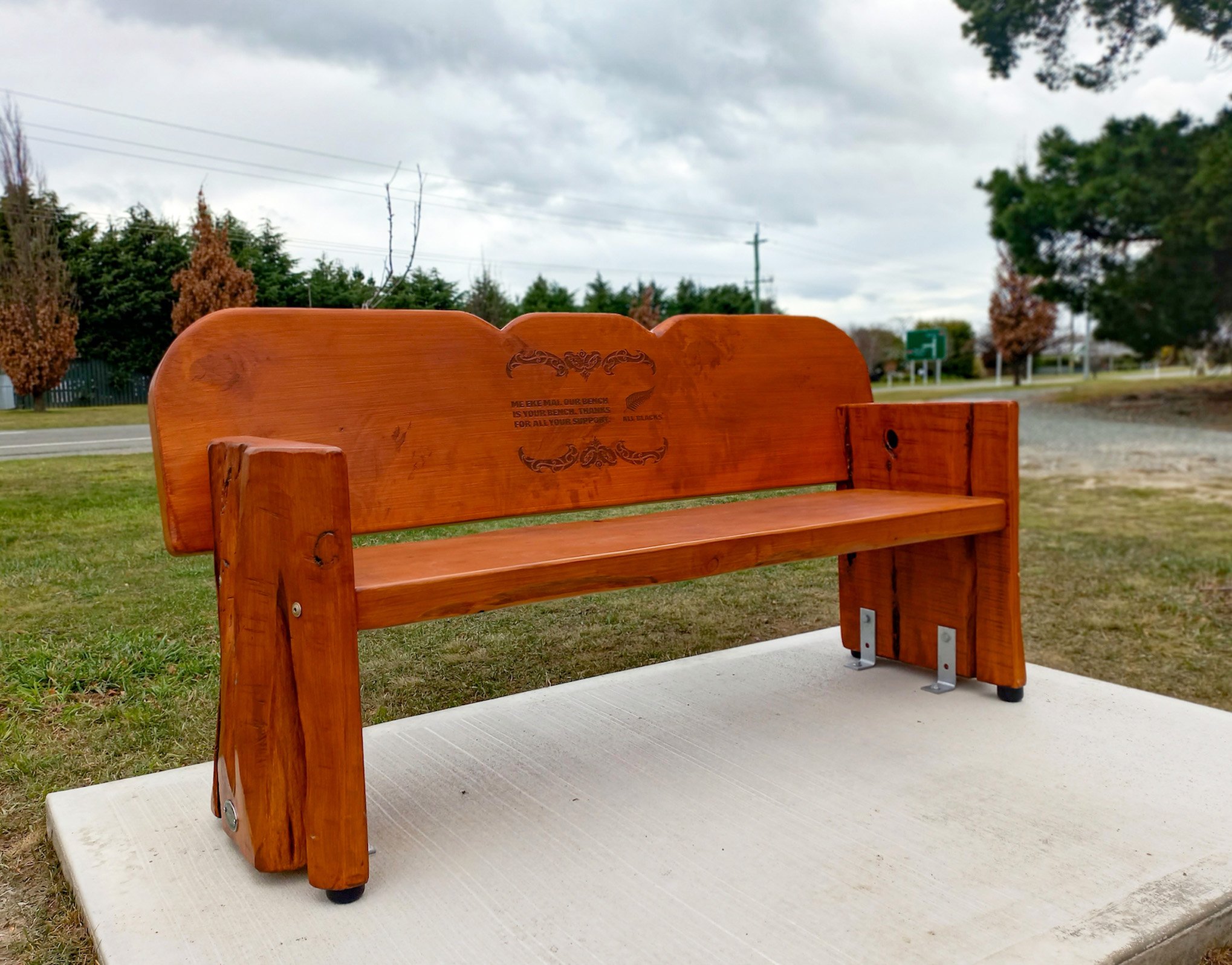 ABs Bower and Reece visit to unveil donated bench | Otago Daily Times ...