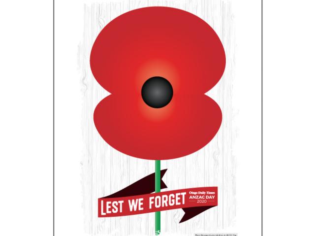 Commemorate Anzac Day with the ODT Poppy Lift Out Poster and Download ...