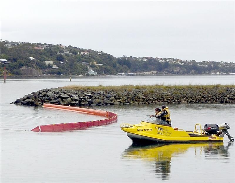 Booms deployed as part of oil-spill training | Otago Daily Times Online ...