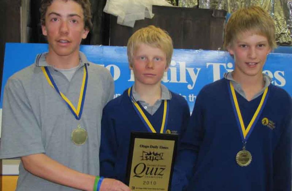 Boys aspire to win current events quiz | Otago Daily Times Online News