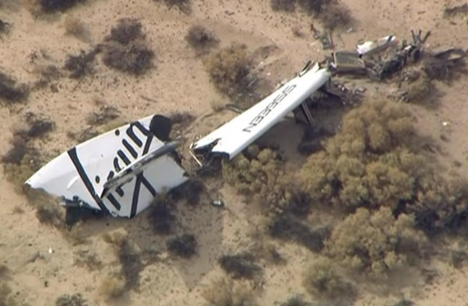 One dead in Virgin Galactic SpaceShipTwo test crash | Otago Daily Times ...